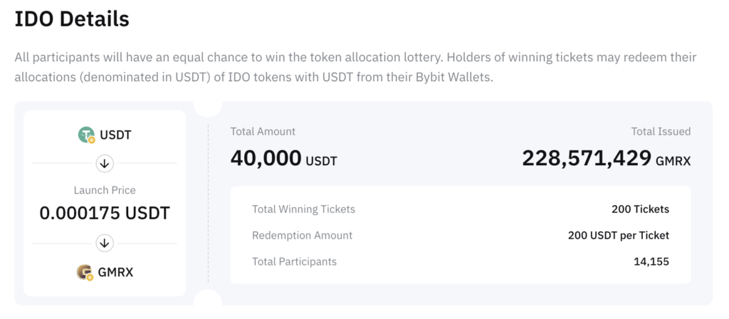 Gaimin (GMRX) - IDO on Bybit - GEMS 💎 Crypto